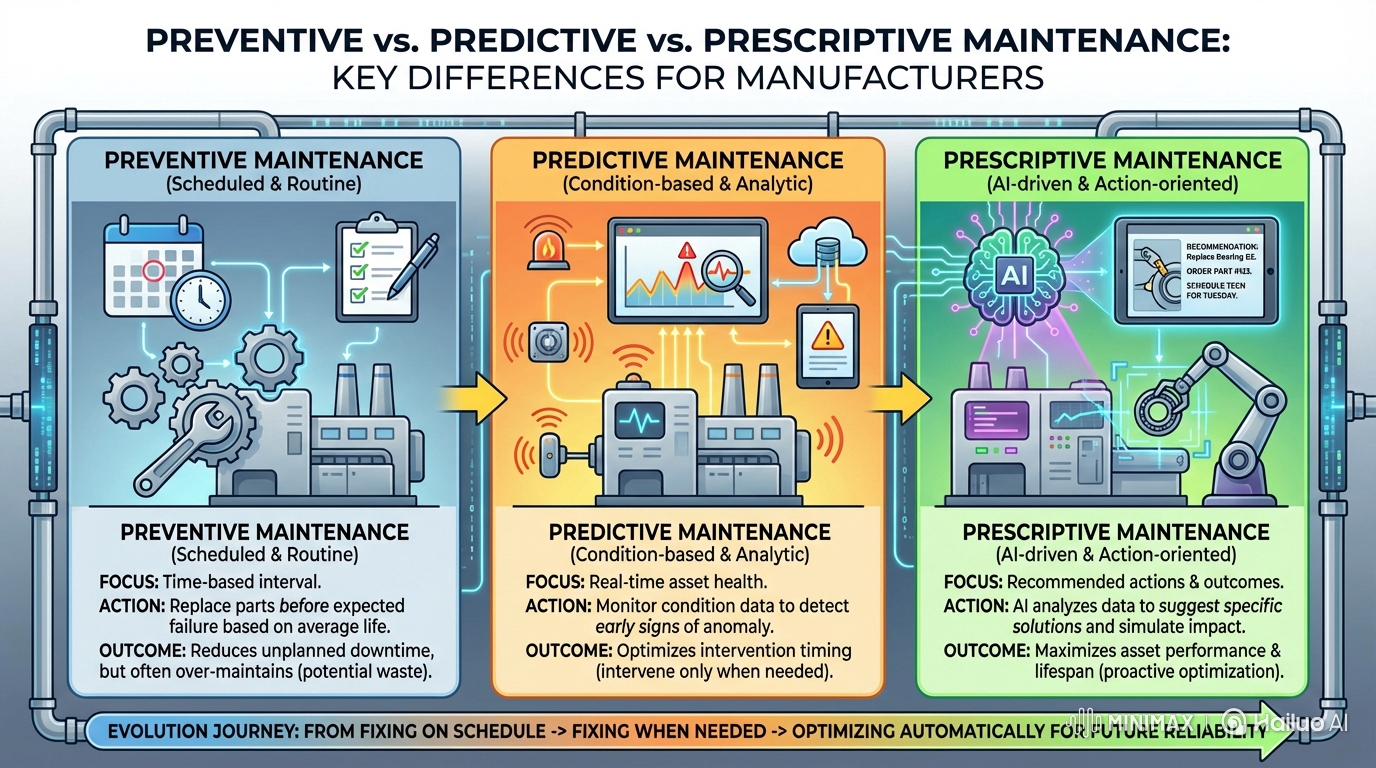 Preventive vs Predictive vs Prescriptive Maintenance: Key Differences ...