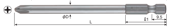 Vessel Screwdriver Bit 1082 Cross Point Bit +2 x 89 mm | Mechtrace ...
